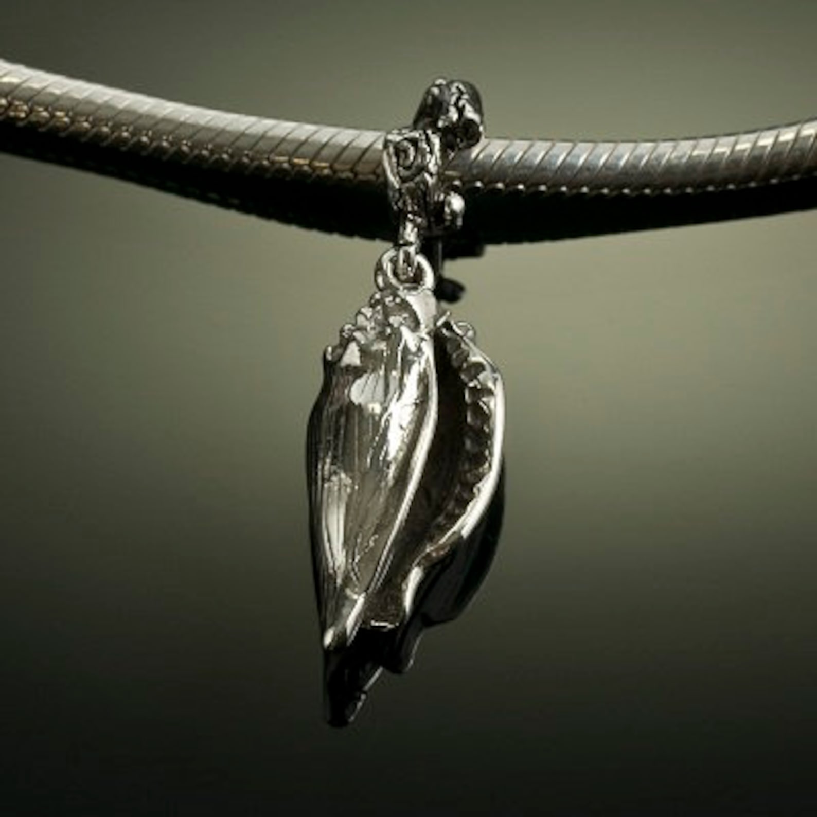 Conch Shell Charm - Sterling Silver - Beach Conch Shell Charm on Coral ...