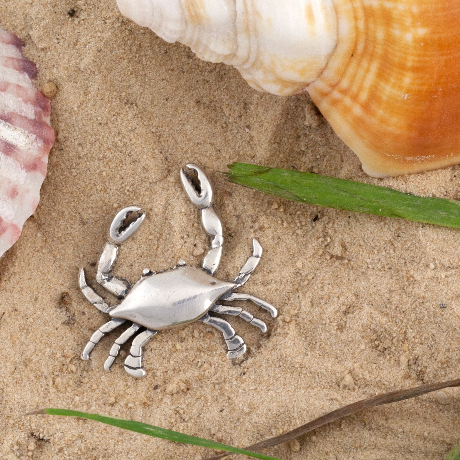 Crab Necklace - Sterling Silver - Crab Jewelry - Beach Jewelry - Ocean ...