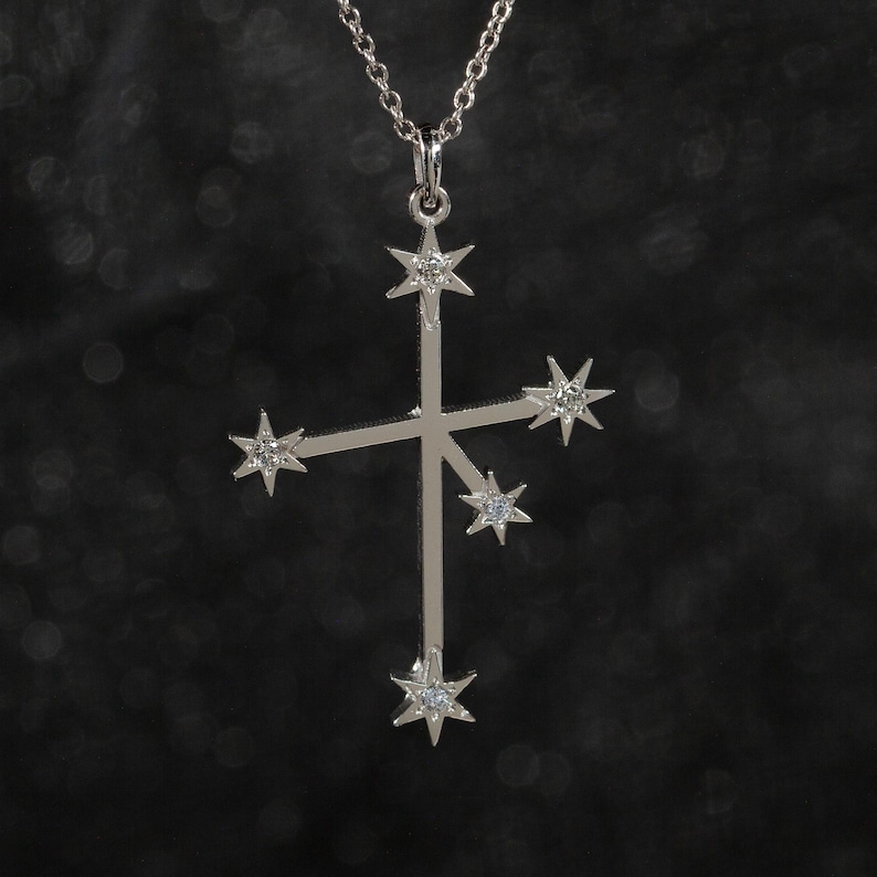 Southern Cross Diamond Star Pendant - 14K White Gold .08ctw Diamonds ...