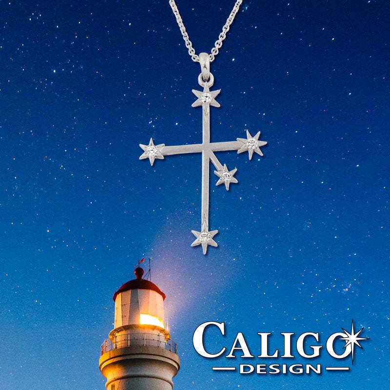 Southern Cross Diamond Star Pendant - 14K White Gold .08ctw Diamonds ...