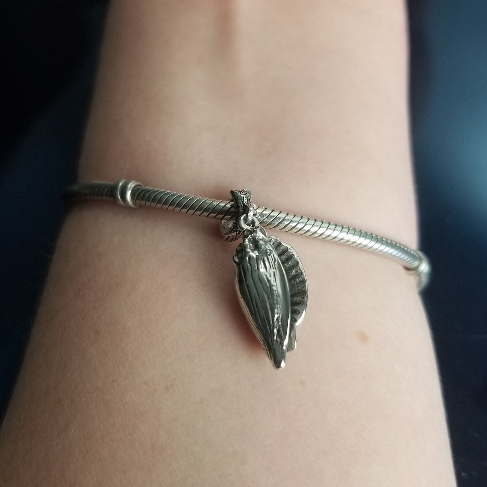 Conch Shell Charm - Sterling Silver - Beach Conch Shell Charm on Coral ...