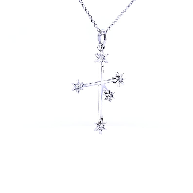 Southern Cross Diamond Star Pendant - 14K White Gold .08ctw Diamonds ...