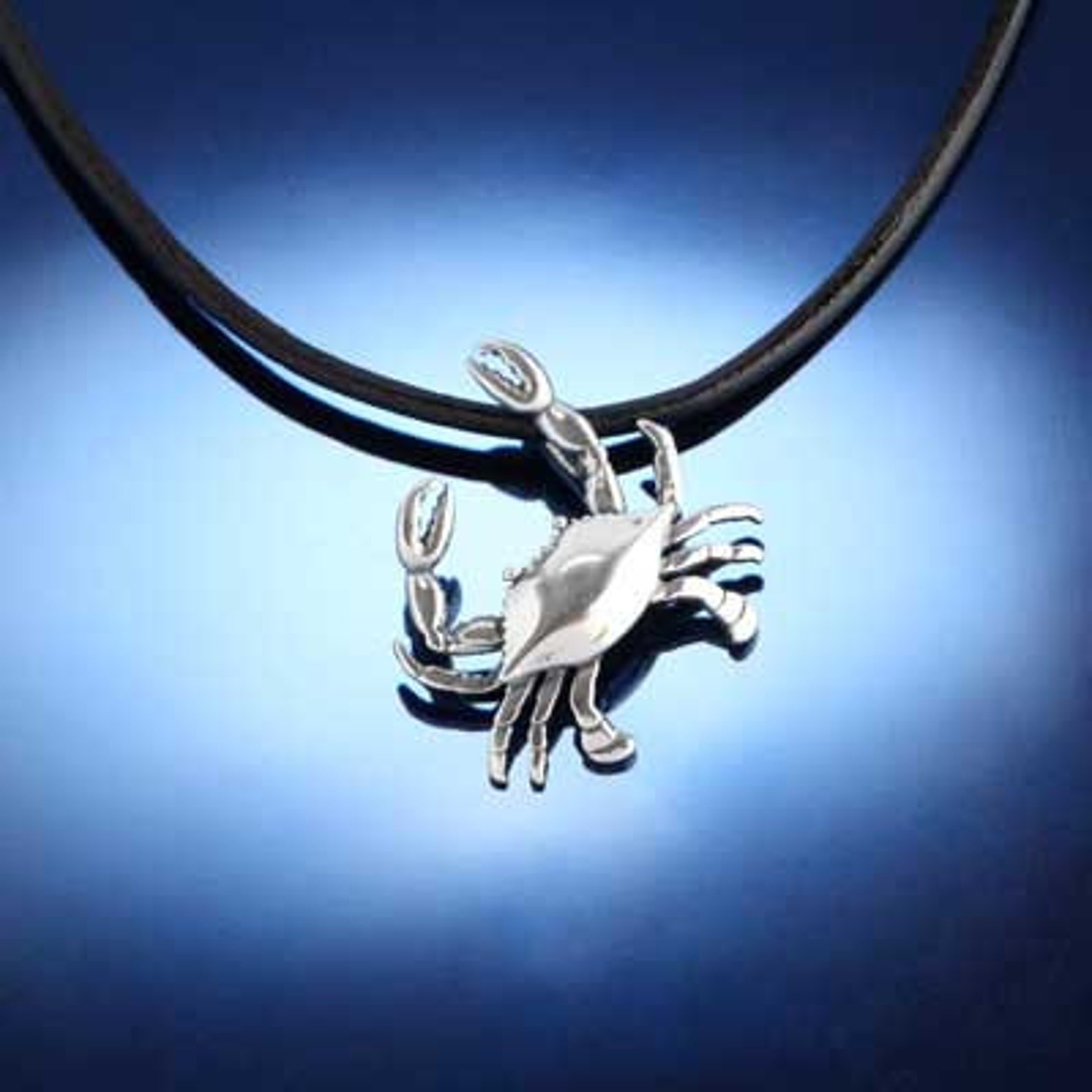 Crab Necklace - Sterling Silver - Crab Jewelry - Beach Jewelry - Ocean ...