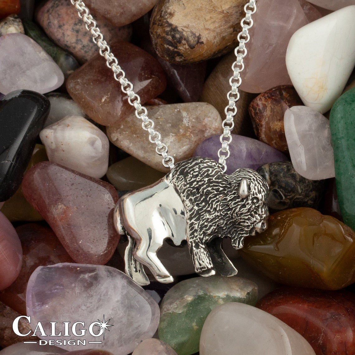 Bison Necklace Buffalo Necklace Sterling Silver Bison - Etsy