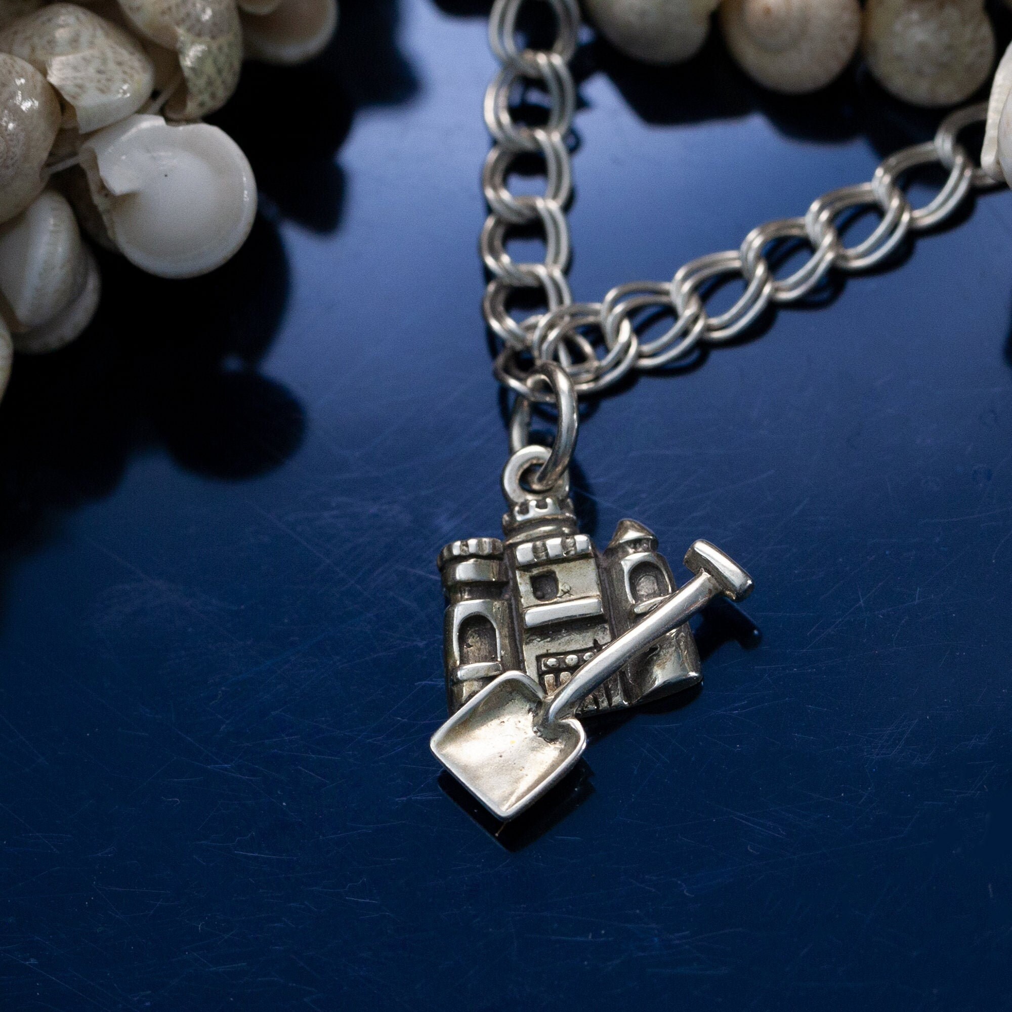 Sand Castle Charm - Sterling Silver - Beach Sand Castle Charm on Coral ...