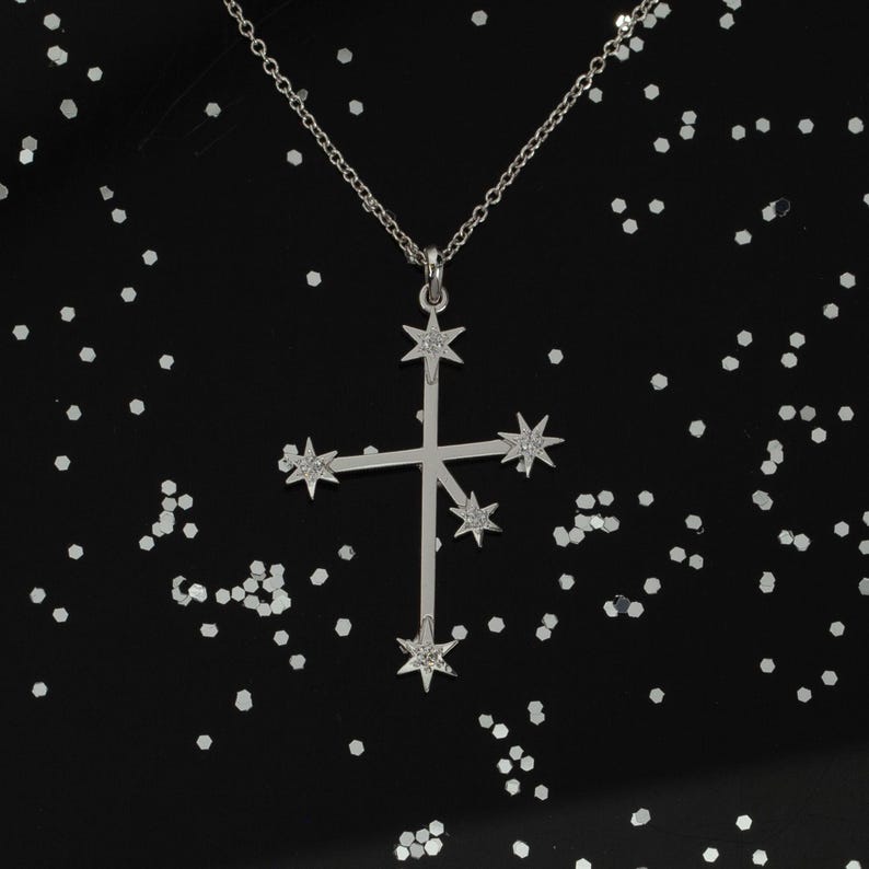 Southern Cross Diamond Star Pendant - 14K White Gold .08ctw Diamonds ...