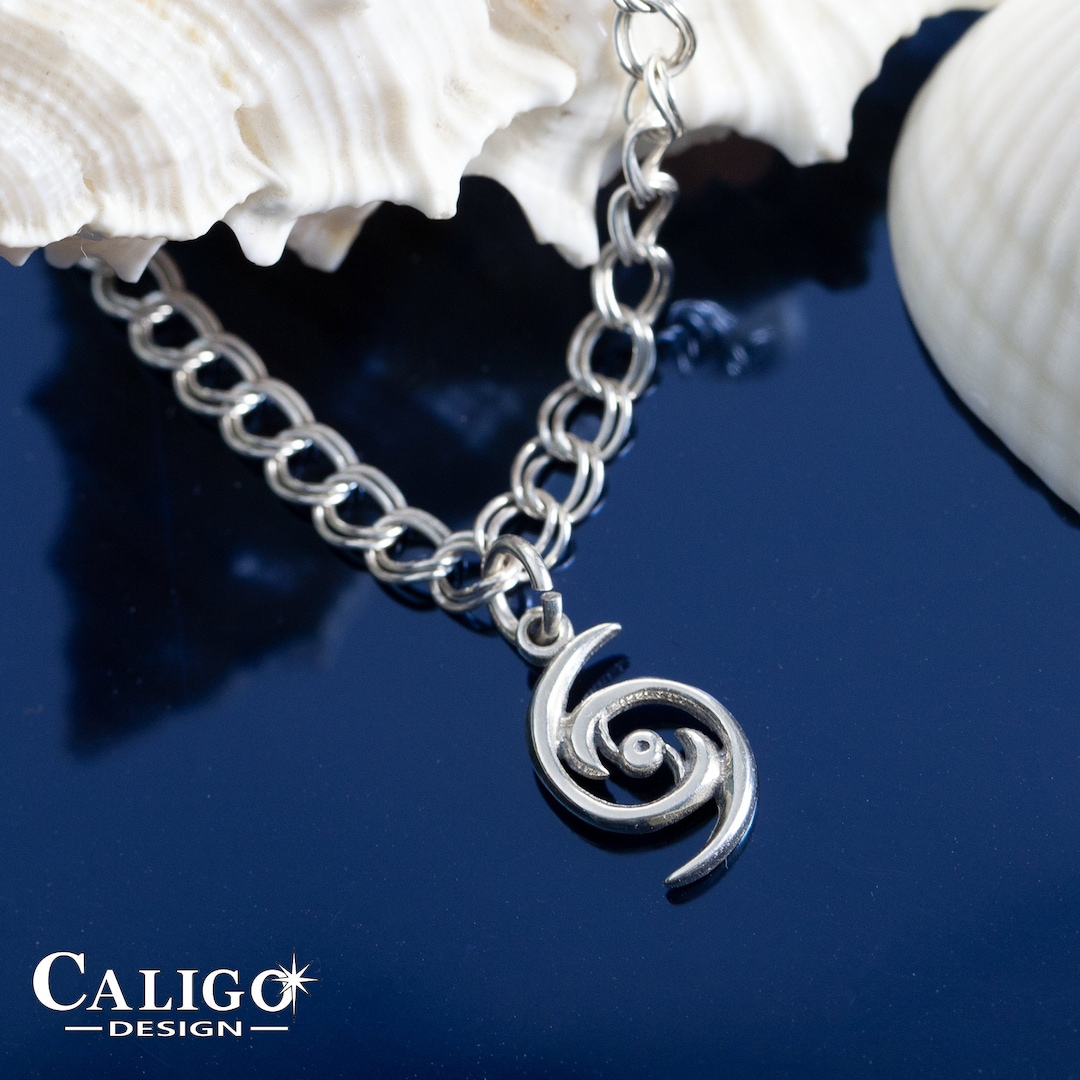 Hurricane Charm - Sterling Silver - Ocean Hurricane Charm on Coral ...