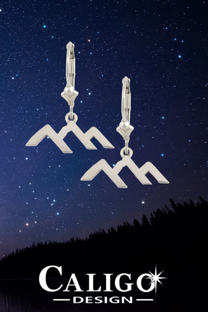 Mountain Earrings Sterling Silver Mountain Jewelry Adventure Earrings ...