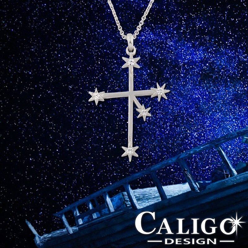 Southern Cross Diamond Star Pendant - 14K White Gold .08ctw Diamonds ...