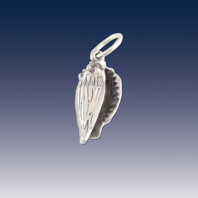 Conch Shell Charm - Sterling Silver - Beach Conch Shell Charm on Coral ...