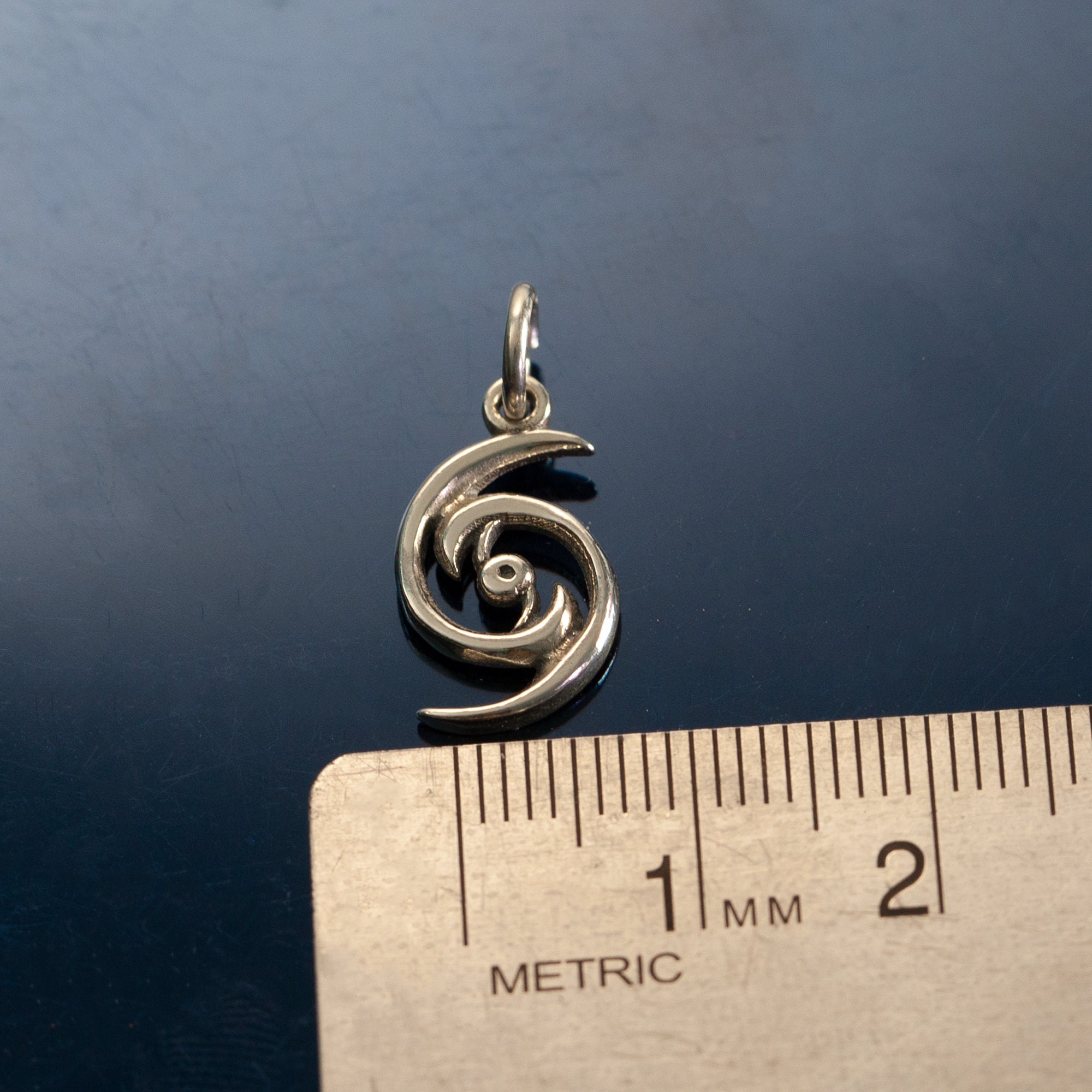 Hurricane Charm - Sterling Silver - Ocean Hurricane Charm on Coral ...