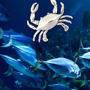 Crab Necklace - Sterling Silver - Crab Jewelry - Beach Jewelry - Ocean ...