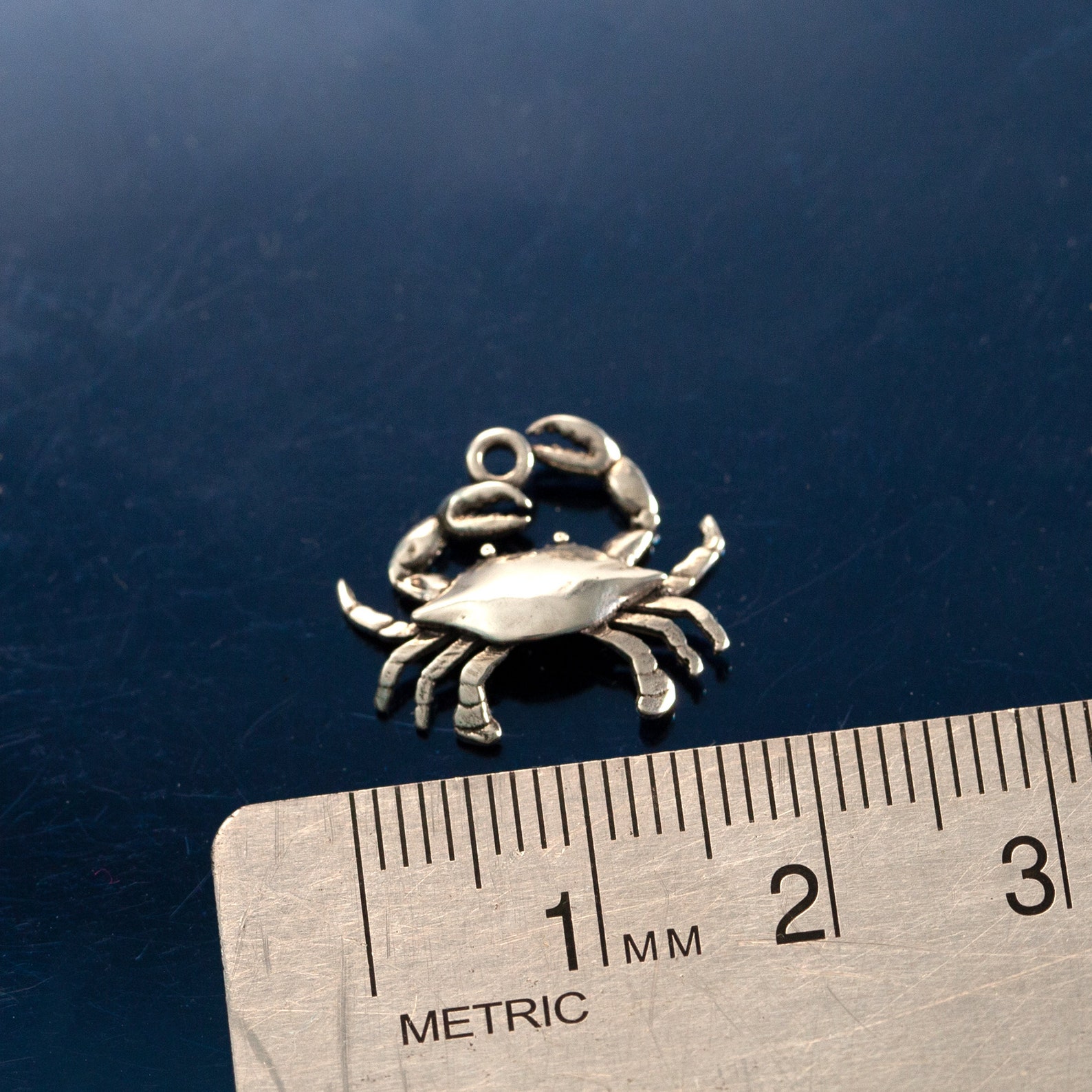 Crab Charm - Sterling Silver - Ocean Crab Charm on Coral Spacer for ...
