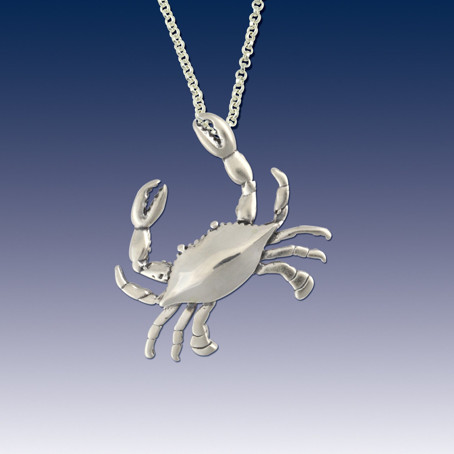 Crab Necklace - Sterling Silver - Crab Jewelry - Beach Jewelry - Ocean ...
