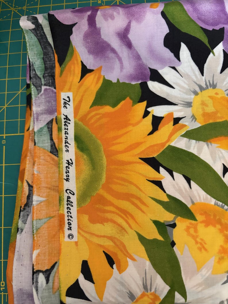 The Alexander Henry Collection Sunflowers, Iris and Daisies - Sold by ...