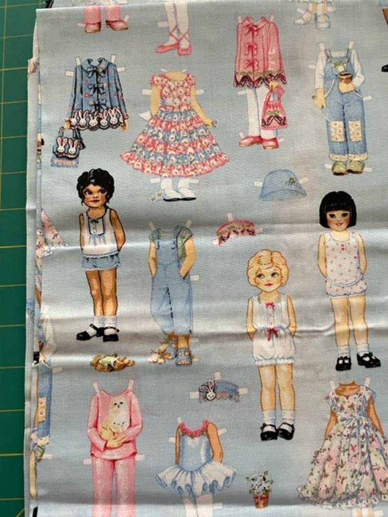 Patty Reed for Fabric Traditions 2004 NTT, Inc. – Paper Dolls on Blue ...