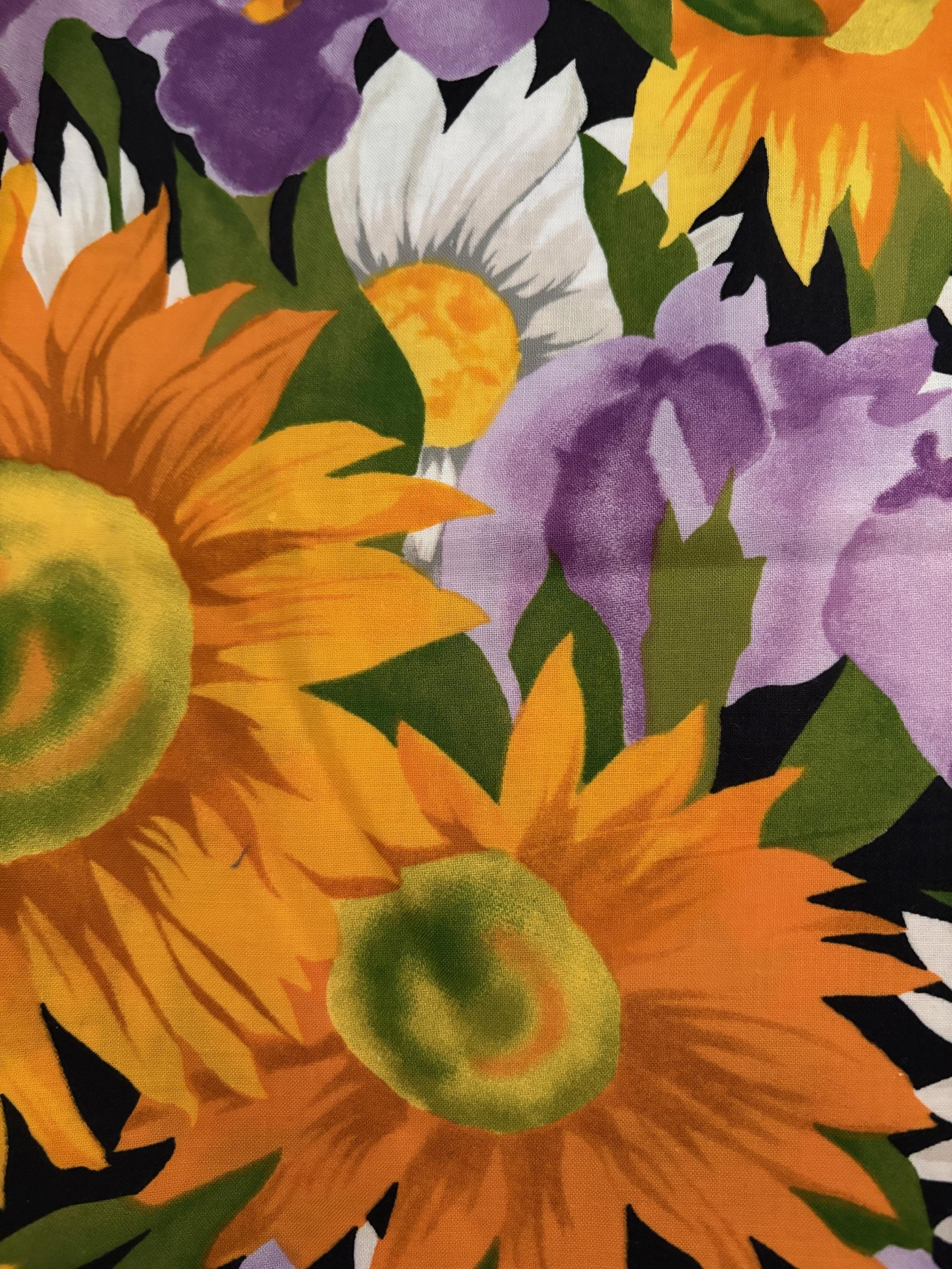 The Alexander Henry Collection Sunflowers, Iris and Daisies - Sold by ...