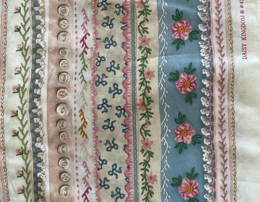 Daisy Kingdom Embroidery Stripe Sold by the Half Yard - Etsy