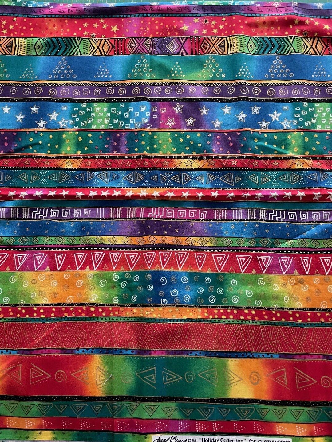 Laurel Burch “holiday Collection” for Clothworks – Striped Design ...