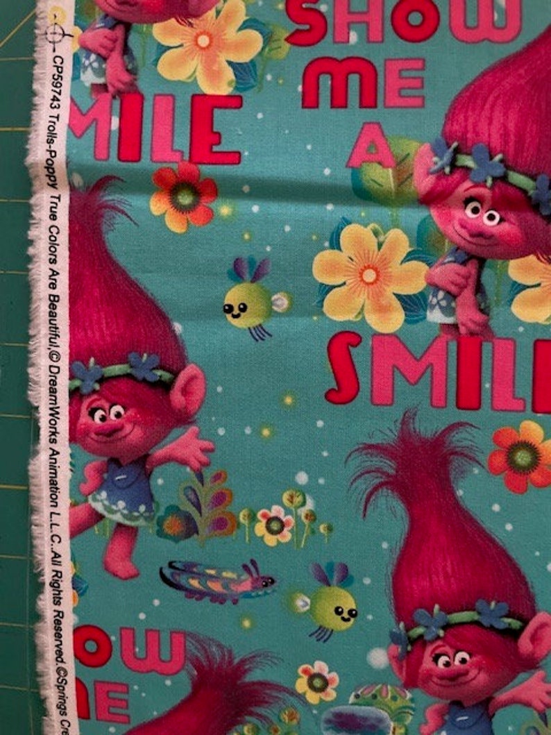 Trolls-poppy True Colors Are Beautiful Dreamworks Fabric CP59743 - Etsy