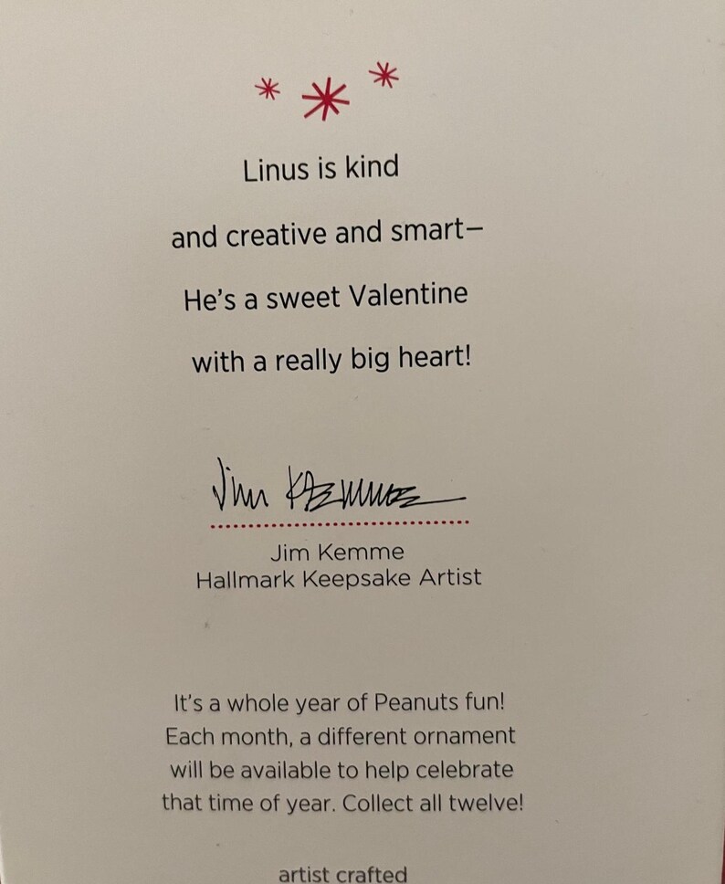 Linus's Big Heart - Hallmark Keepsake Ornament Peanuts - Etsy