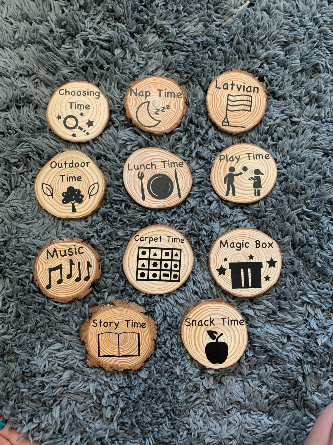 Log Slice Visual Timetable Natural Classroom Resources | Etsy