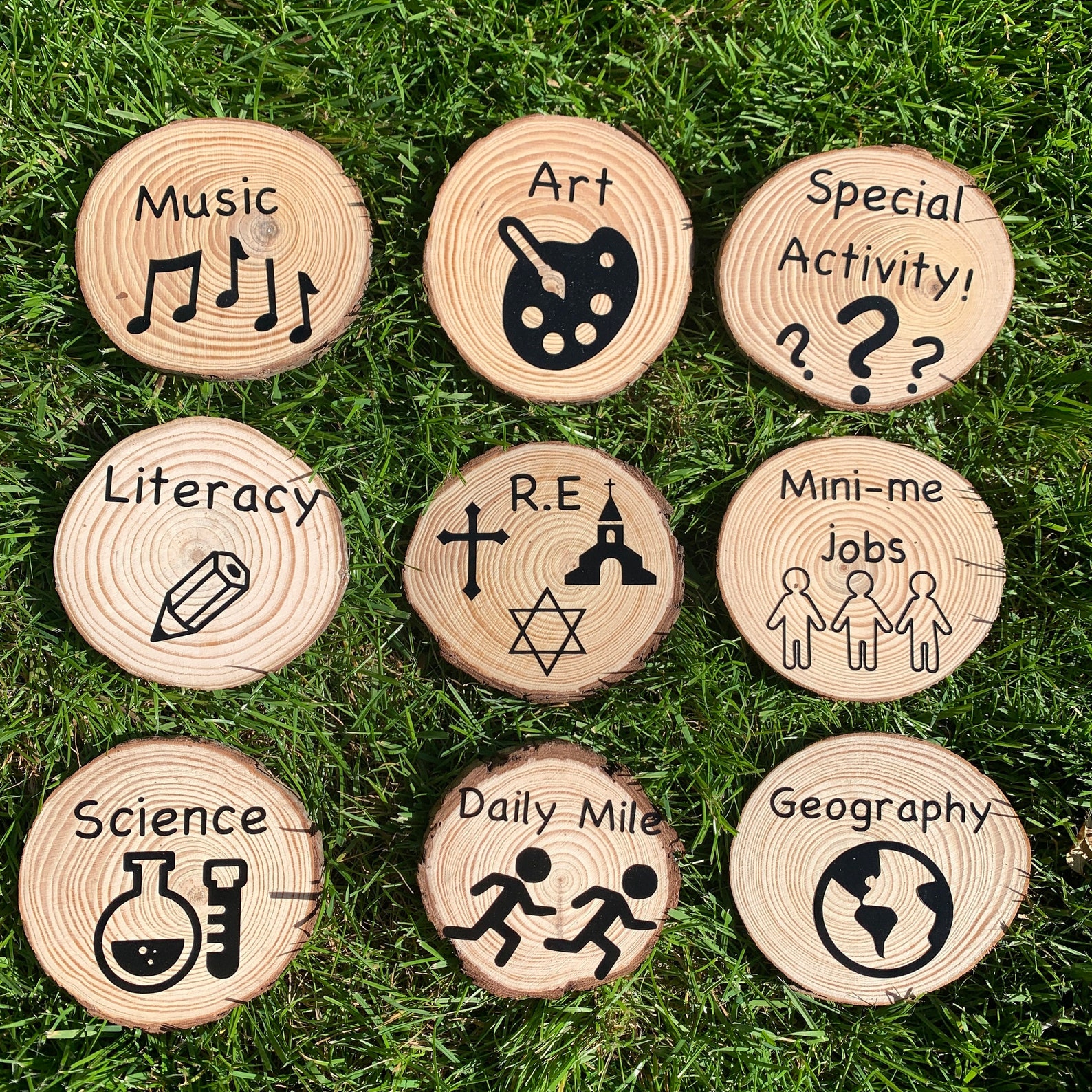 Log Slice Visual Timetable ( Natural Classroom Resources ) - Etsy UK