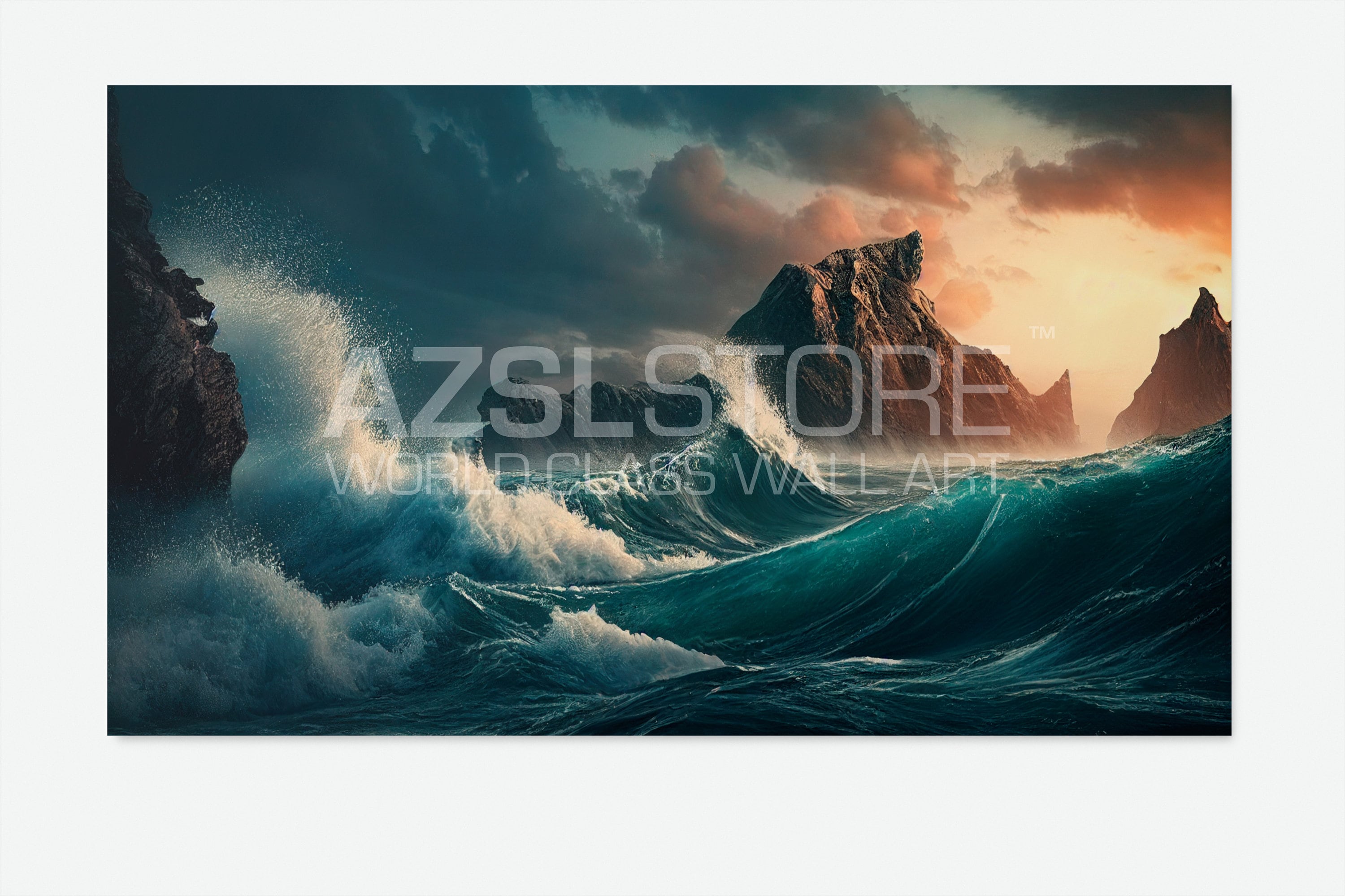 Windy Ocean Waves Digital Printable Art | AZSL Store | 1777 - Etsy