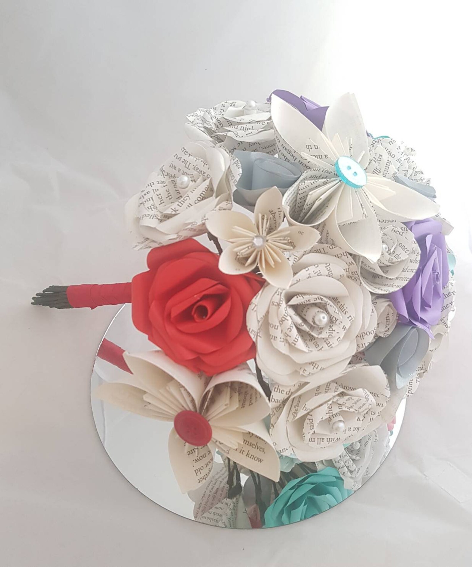Ariel paper flower bouquet bridal flowers bridal bouquet | Etsy