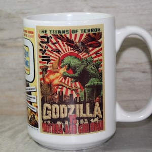 Classic Godzilla Movie Poster 15oz Ceramic Coffee Mug - Etsy