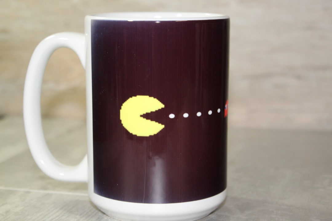 1980's Style Pac Man Vintage Look Game Mug 15oz Heavy Ceramic - Etsy