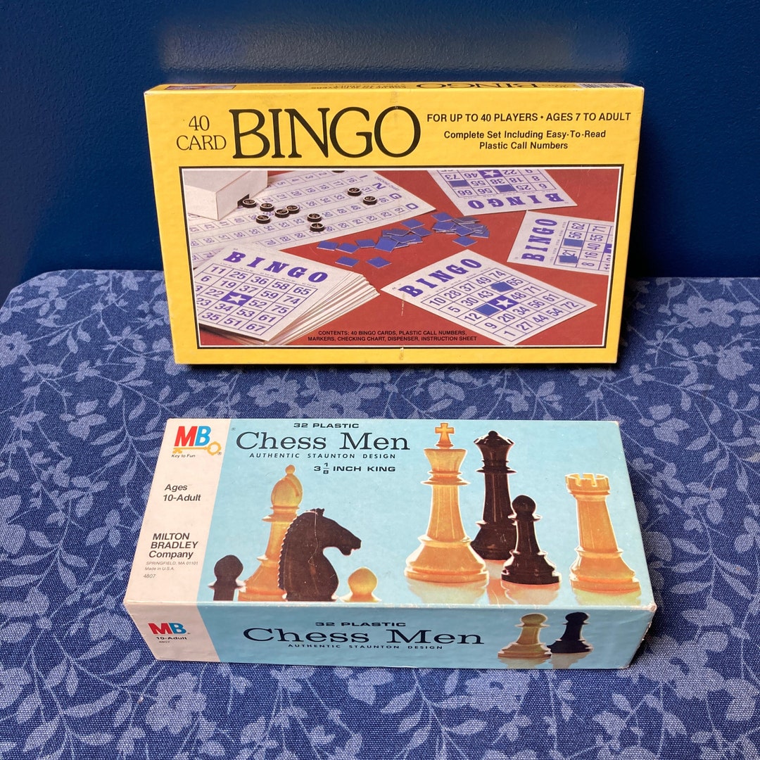 Vintage Bingo Game, Chess Pieces - Etsy