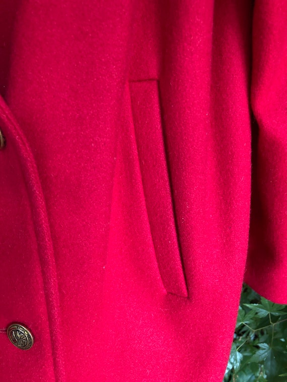 Vintage Wool Coat, Red Wool Coat, Size 15-16 Wool Coat - Gem