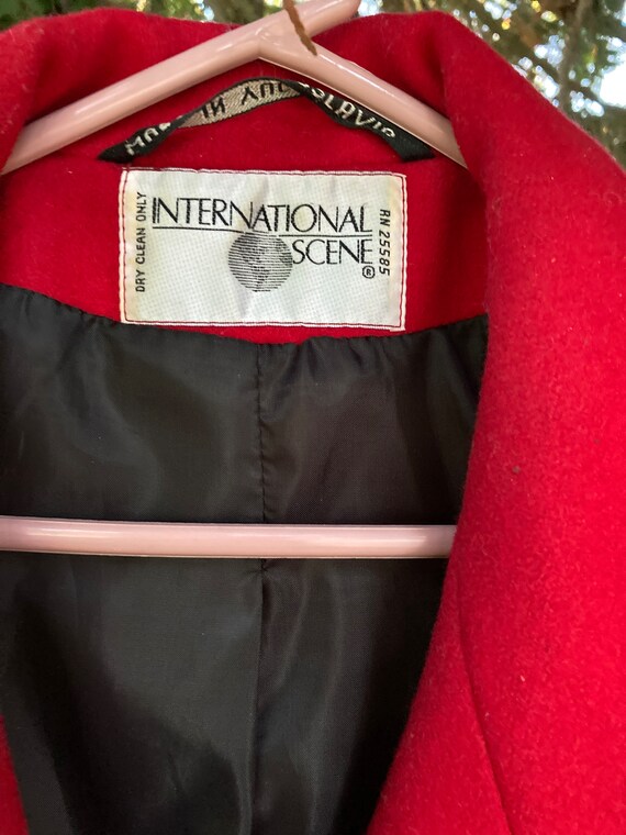 Vintage Wool Coat, Red Wool Coat, Size 15-16 Wool Coat - Gem