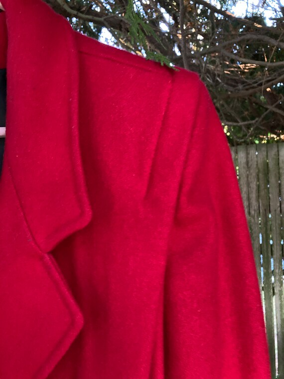 Vintage Wool Coat, Red Wool Coat, Size 15-16 Wool Coat - Gem