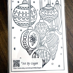 Set of 5-christmas DIY Coloring Cards, Color Your Own Cards, A7 Size ...