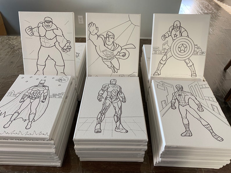 Paint Your Own Superhero,diy Painting Kit,superhero Paint Party Favor ...