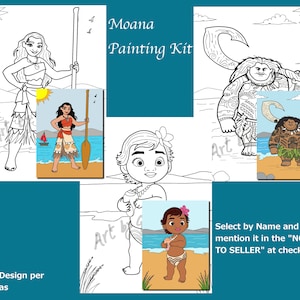 Moana Theme Paint Party, Custom Themed(your Choice)pre-drawn/outlined ...