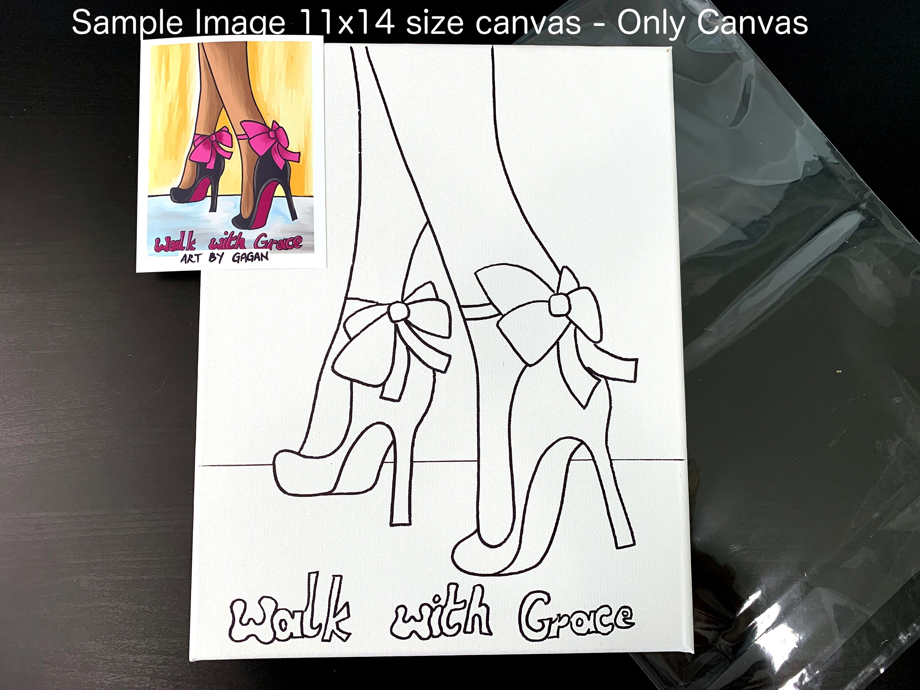 Delta Sigma Theta Pre Drawn/outline Canvas/diy Canvas - Etsy