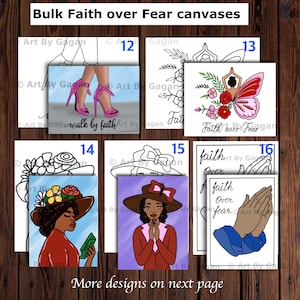 Bulk Faith Over Fear Pre-drawn Canvas, Christian Painting Kit - Etsy