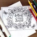 Set of 5-inspirational Coloring Cards/coloring Pages/positive ...