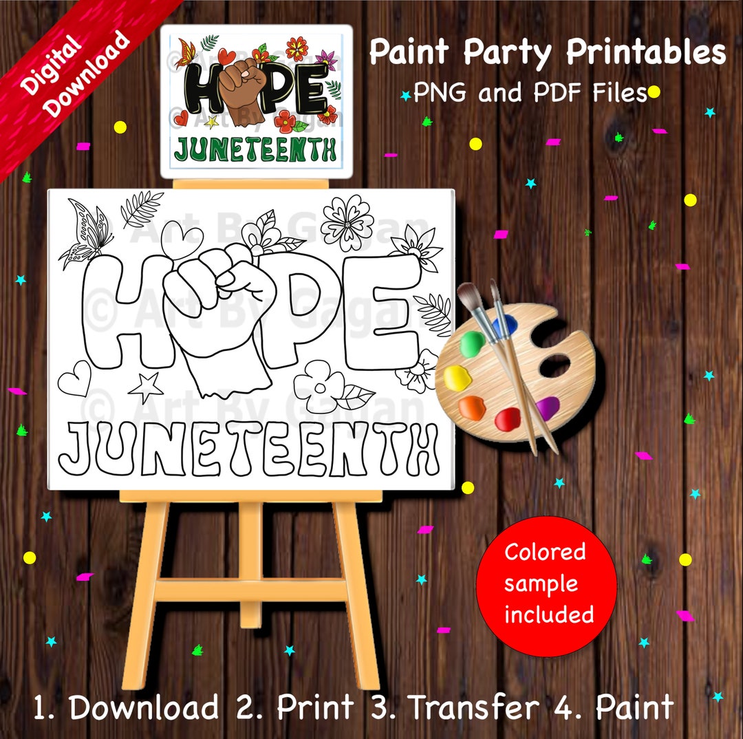 Hope/juneteenth/instant Digital Download/diy Paint Party Printable/pre ...