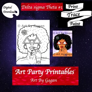 Delta_sigma_theta#1/instant Digital Download/diy Paint Party Printable ...