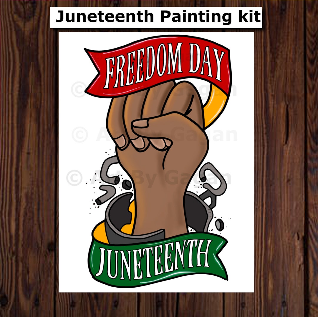 Juneteenth/pre Drawn Canvas/teen/adult Sip and Paint/diy Canvas Paint ...