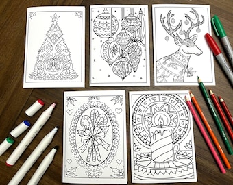 Color Your Own Greeting Cards set 5 - Etsy