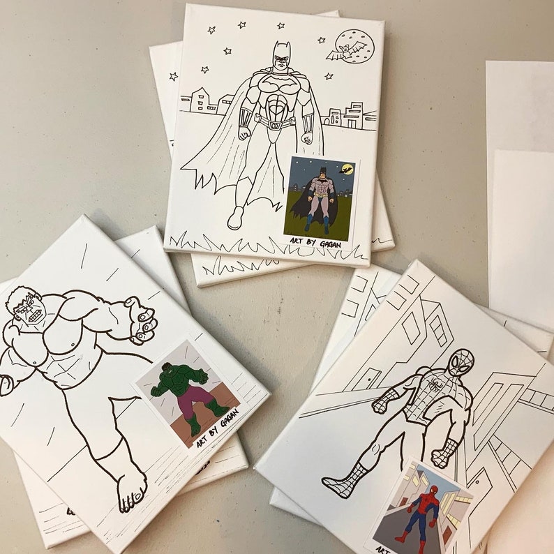 Paint Your Own Superhero,diy Painting Kit,superhero Paint Party Favor ...