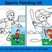 Pre-drawn Outlined Canvas,sports Theme Party,paint Your Own, DIY Paint ...
