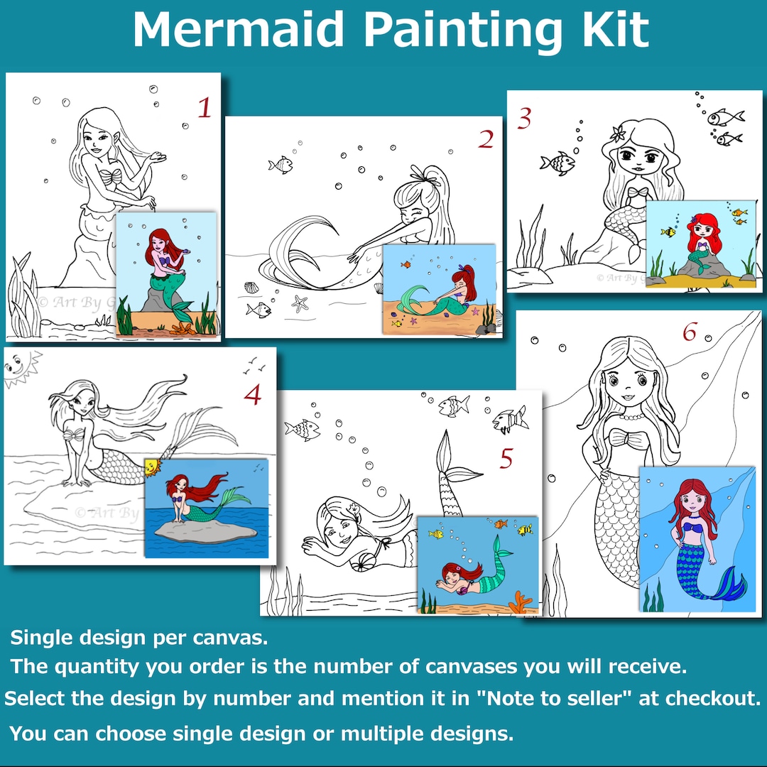 Paint Your Own Mermaid,diy Paint Kit,mermaid Paint Party Favor,pre ...