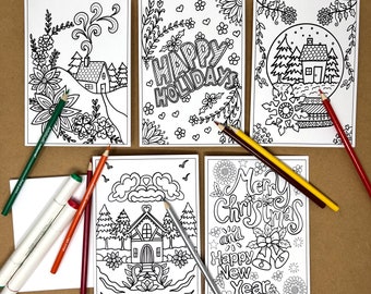 Color Your Own Greeting Cards set 5 - Etsy