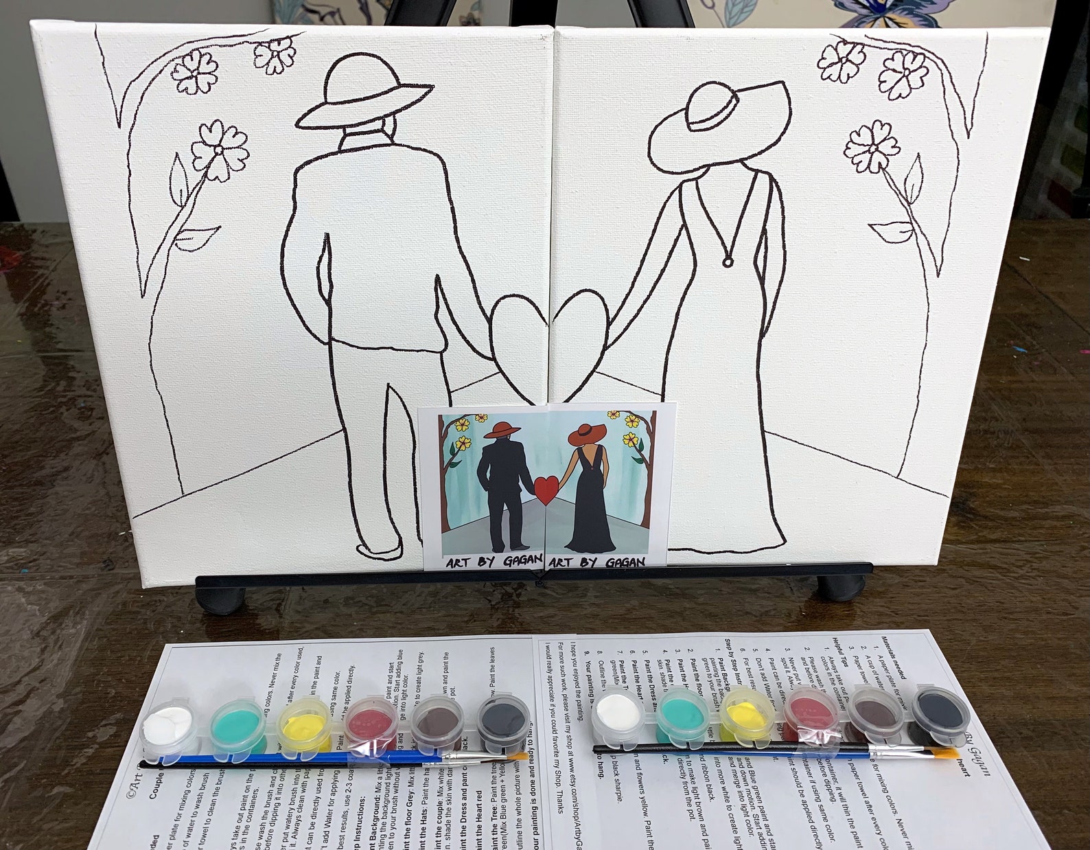 Couple Crowning/couples/date Night Paint Kit,valentines Paint Party/diy ...
